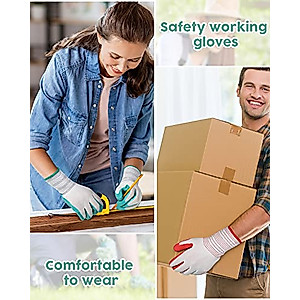 Potchen 32 Pairs Gardening Work Gloves Bulk for Women and Ladies, Breathable Rubber Coated Garden Outdoor Safety Gloves with Grip