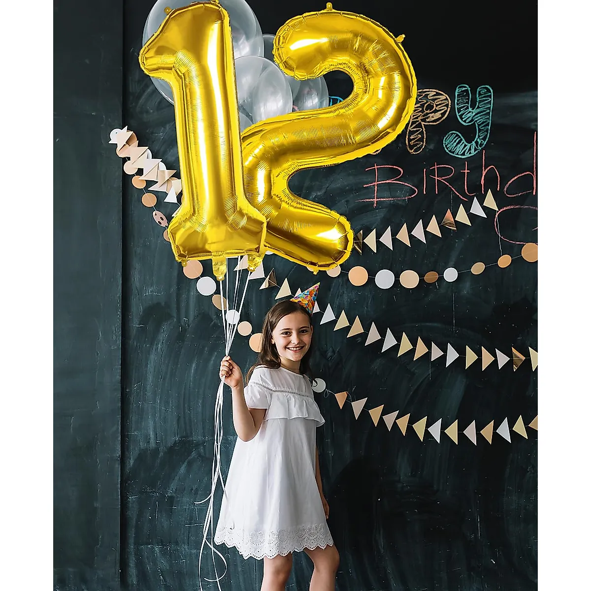 Smlpuame 40 inch Number Balloon 0-9 Gold Large Number 1 Balloons,Digital Balloons for Birthday Party Celebration Decorations Supplies, Helium Foil Number Balloons for Wedding Anniversary
