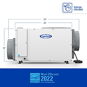 AprilAire E100C Pro 100-Pint Whole-House Dehumidifier with Castors, Energy Star Certified, Commercial-Grade Whole-Home Dehumidifier for Basement, Crawlspace, or Whole House up to 5,500 sq. ft.