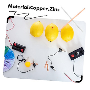 Lurrose 1 Set Zinc Anode Copper Plate Copper Zinc Electrode Strip Zinc Tablets