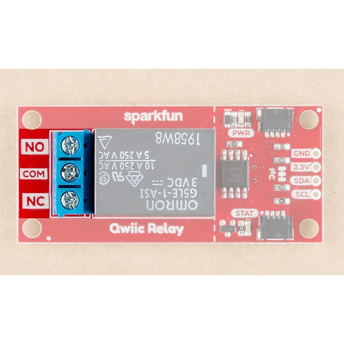 SparkFun Qwiic Single Relay-Up to 5.5A at 240VAC Multiple I2C addresses Available Turn on/Off high Power Device from Low Power microcontroller No Soldering Large Power Loads w/Simple I2C Commands