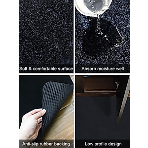 K&janet6am Door mat Indoor Rug Inside Front Entrance, 27.5x17.7 Inches, Durable Floor Mat Non Slip Rug Ultra Absorb Mud, Low Profile Front Back Door Rug for Entryway, Black