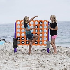 ECR4Kids Jumbo 4-To-Score, Giant Game, Orange, Purple