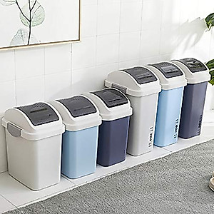 WXXGY Trash Can Waste Swing Lid Waste Recycle Recycling Dustbins Kitchen Bathroom Rubbish Trash Refused Bins/K Blue/42Cmx14Cmx22Cm