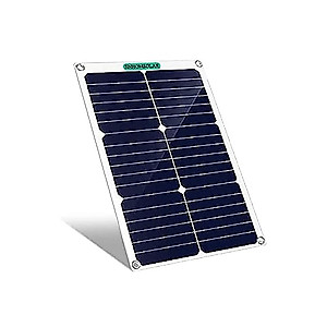 HIMINO Waterproof Solar Panel with USB Output Ports, Portable Solar Charger for Car, RV, Boat, Cell Phone & More (20w)