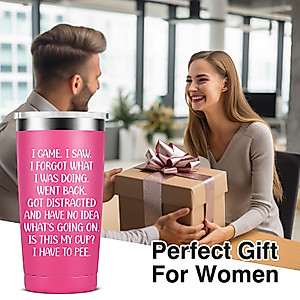 KIKERRO Fun Birthday Gifts for Women - I Came I Saw Coffee Mug Drinking Cups for Elderly Senior Citizen - 40, 50, 60, 70 Year Old Gag Gift for Female Her, 20oz Stainless Steel Insulated Tumbler