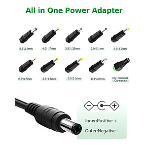 Arkare 12V 3A Power Supply Adapter 36W ac/dc Charger AC 100V-240V to DC 12Volt 3amp Power Cord 12V 2.5A 2A 1.5A 1A 800mA 500mA for Security Camera BT Speaker GPS Webcam Microphone Receiver with 10TIPS