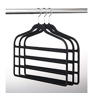 Space Saving Hanger for Pants Bar Pants Velvet Hangers - Set of 4