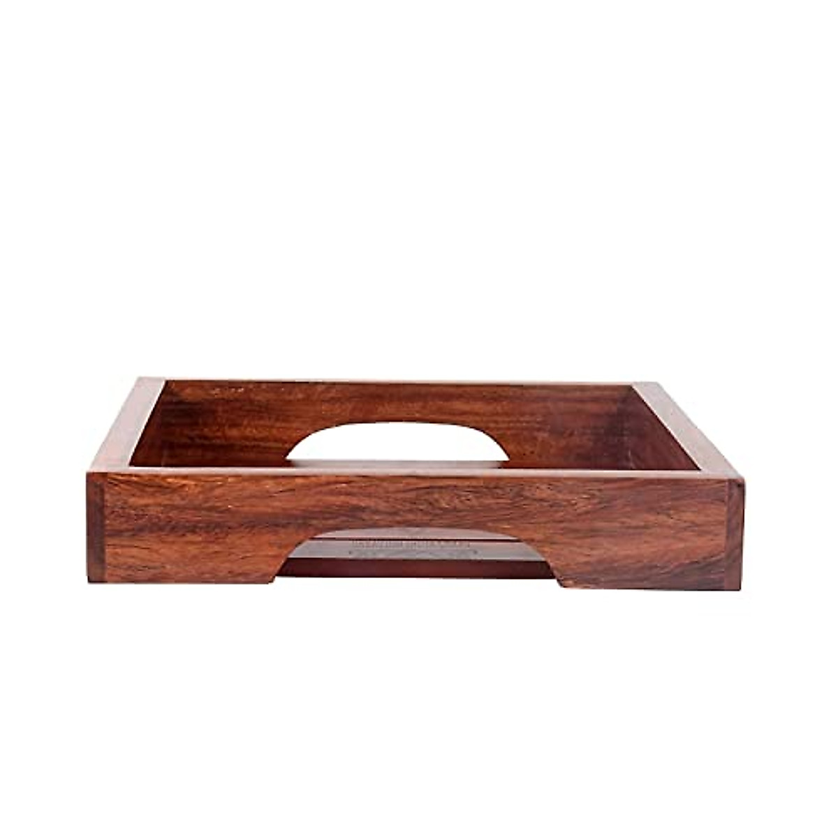 ETROVES 8x8 Inch Wooden Serving Small Tray Decor Coffee Table Tea Couch Bed Decorative (Brown)