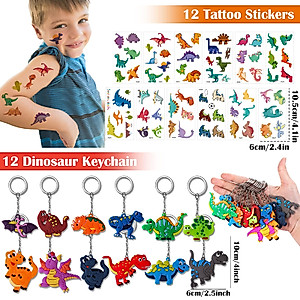 Golray Dinosaur Party Favors Birthday Supplies Gift Box Dino Egg Model Puzzle Mask Stamper Slap Bracelet Keychain Tattoo Sticker Goody Bag Stuffer Pinata Filler 102Pcs Boy Kids Dinosaur Party Supplies