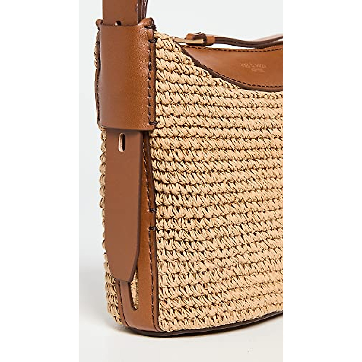 rag & bone Women's Belize Mini Bucket Bag Straw, Natural, Tan, Brown, One Size