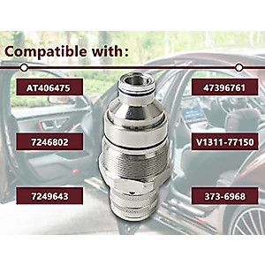 MIKODA 7246802 AT406475 Hydraulic Female Flat Face Quick Coupler Skid Steer Φ48mm Thread, Compatible with Bobcat John Deere Skid Steer Loader 318E 319E 320E 323E 326E 328E 329E 332E