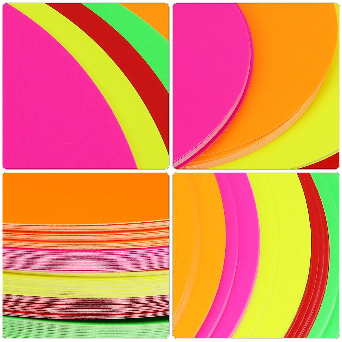 Tecmisse Neon Papers Bulk, Pack of 40, Glow Party Supplies and Decorations Circle Neon Cardstocks for DIY Dance Floor Twister Game, Black Light Neon Wedding Birthday Party Favors