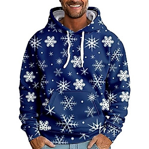 DuDubaby Christmas Graphic Hoodies 3D Printed Winter Long Sleeve Novelty Oversized Hoodie Vintage Funny Loose Sweatshirts Personalized Thermal College Hooded 02 Dark Blue Medium