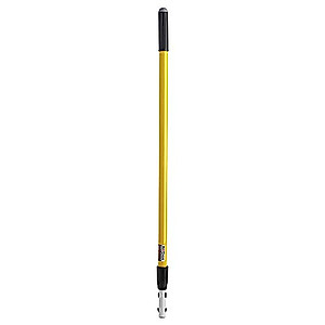 Rubbermaid Commercial, Quick-Connect Straight Adjustable Extension Handle/Pole - Cleaning Tool for Floors, Walls, Ceilings, Windows in Residential/Commercial/Business, Yellow, 4ft - 6ft, FGQ75500YL00