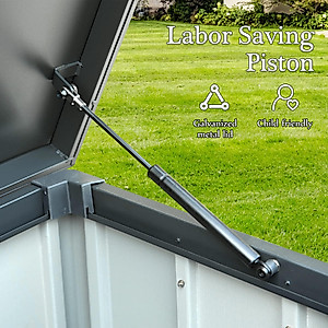 Domi 150 Gallon Outdoor Storage Deck Box Waterproof, Large Patio Storage Bin for Outside Cushions, Throw Pillows, Garden Tools, Lockable (Dark Gray)