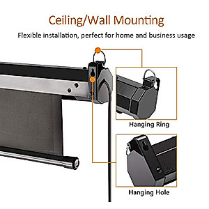 Motorized Projector Screen 100 inch 16:9 HD Diagonal Indoor and Outdoor Electric Move Screen with Remote Control for Family Home Office Theater, Black