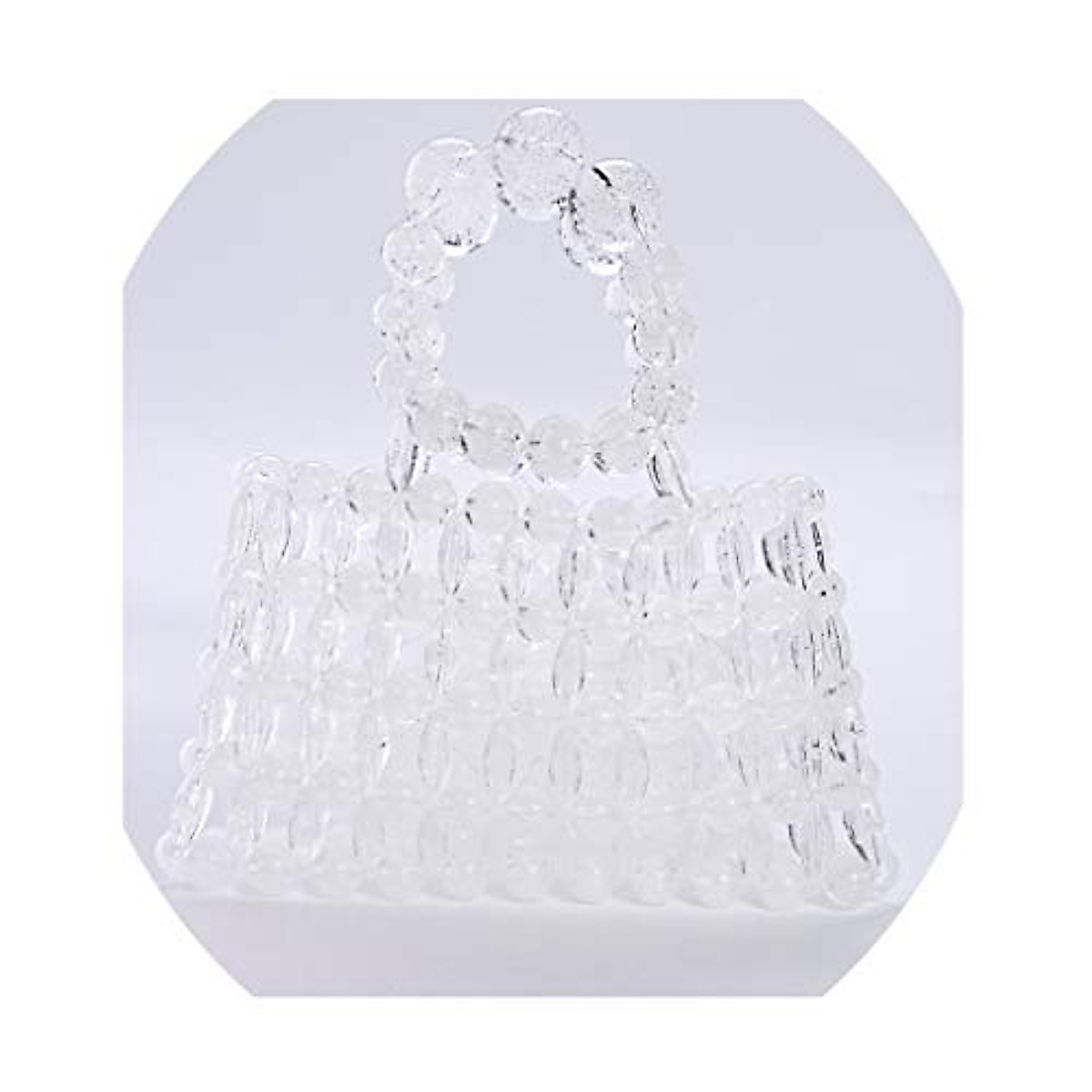 YIFEI Women Beaded Clear Acrylic Handbag Handmade Transparent Bags for Wedding Party (Bubble)