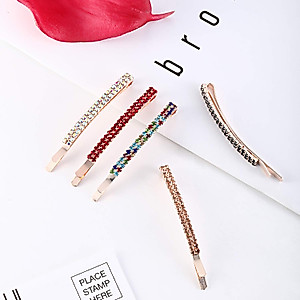 Yaomiao 16 Pieces Rhinestone Bobby Pins Double Row Decorative Fancy Hair Clips Hair Barrette Clip Diamond Crystal Hairpins for Women Bridal Wedding Accessories(Style A)