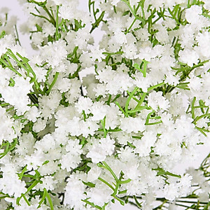 Yunuo Artificial White Baby Breath/Gypsophila Silk White Flowers 12 PCS Wedding Home Party Decor Gift (White)