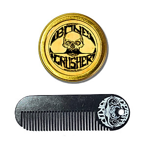 THE VINTAGE GROOMING CO. Bone Crusher Extra Firm Extra Strong Hold Mustache Wax and Death Grip Pocket Keychain Comb Set