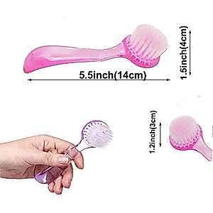 Foldable Hedgehog Bathtub, with 2 Pcs Set Bathing Brush, Plastic Small Animal Swimming Pool, Bath Sand Room Sauna, for Hedgehog Hamster, Guinea Pig,Bearded Dragon (Pink)