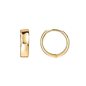 PAVOI 14K Yellow Gold Plated Sterling Silver Post Huggie Earrings | Small Hoop Earrings |Gold Earrings for Women