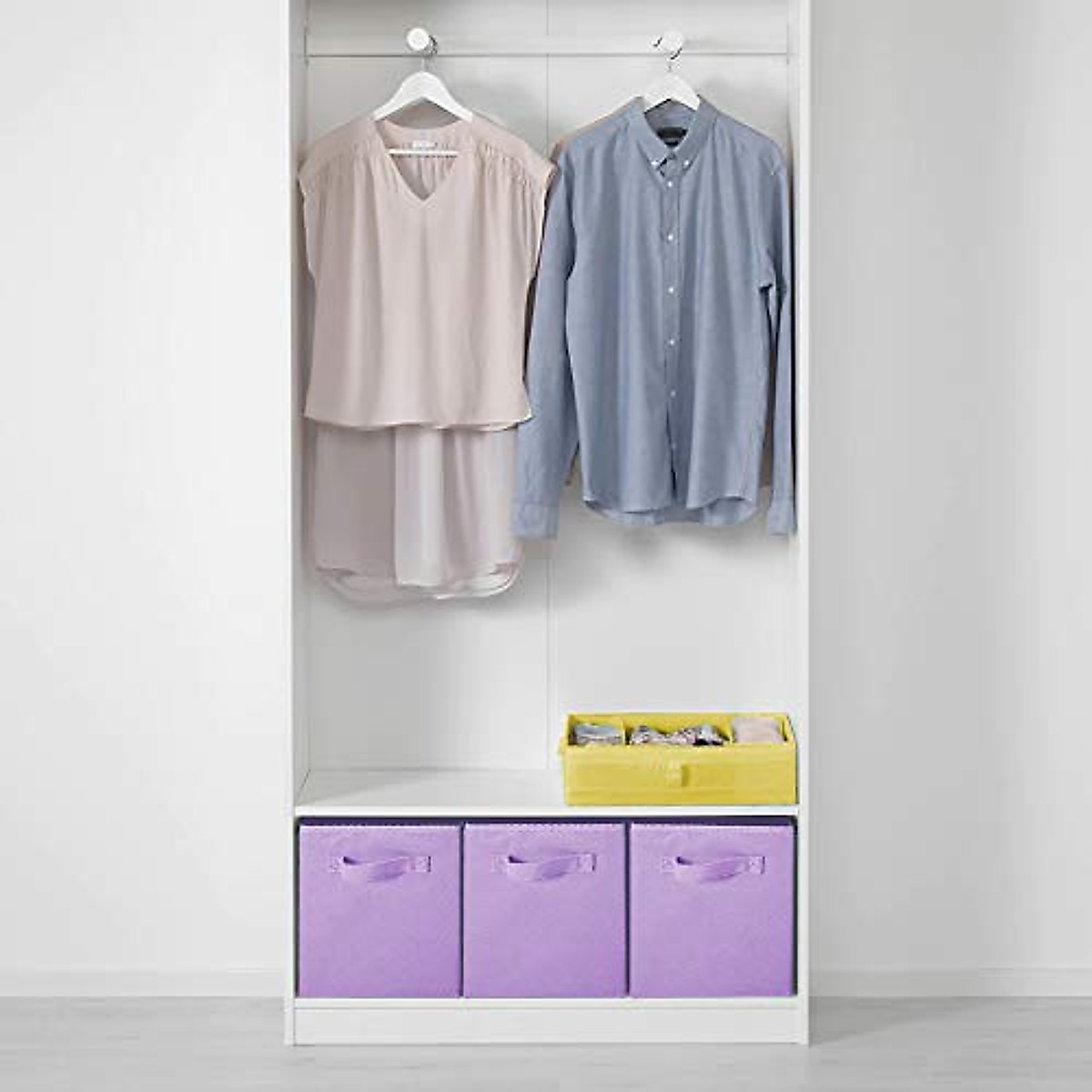 ShellKingdom Storage Bins, Foldable Fabric Storage Cubes And Cloth Storage Organizer Drawer For Closet And Toys Storage, 6 Pack (Lavender)