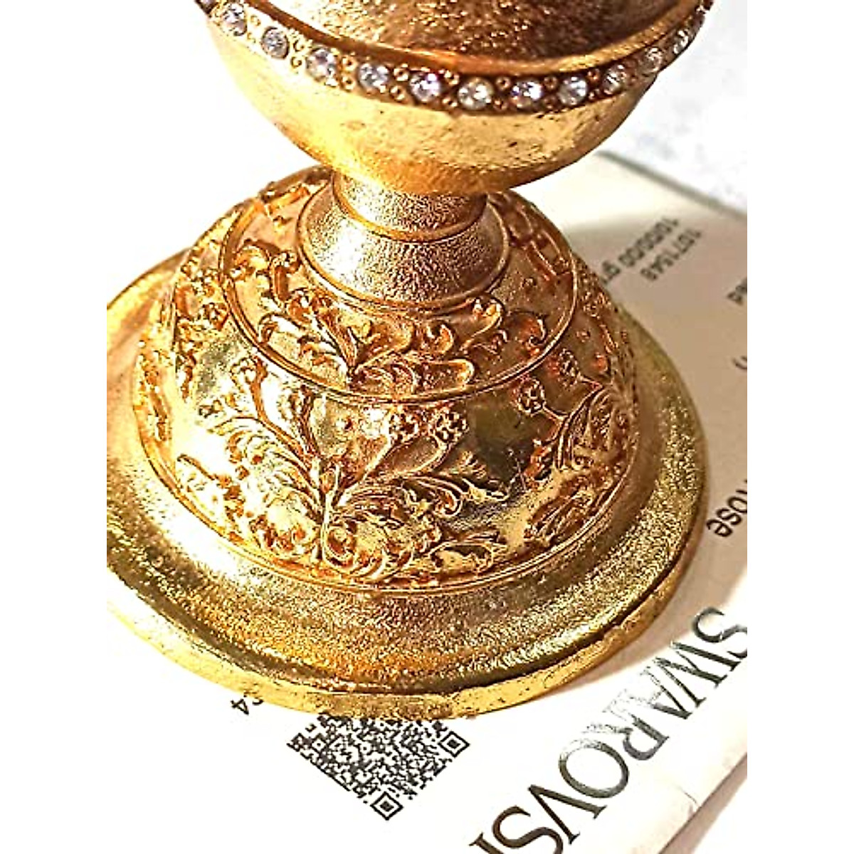 10ct HANDMADE Limited Edition ANTIQUE 1990 Reindeer Figurine LARGE FABERGE Egg Jewelry Box & Fabergé Pendant Necklace & RUBY Bracelet 24k GOLD Womens Day Deer Statue for Home Decor Reindeer Unique 14"