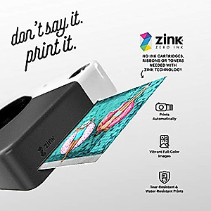 KODAK Printomatic Digital Instant Print Camera - Full Color Prints On Zink 2x3" Sticky-Backed Photo Paper (Black) Print Memories Instantly