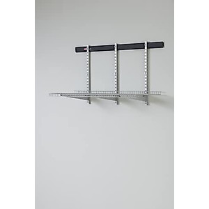 Rubbermaid Fasttrack Starter Kit for Garage, Shelves, Black, Garage Organization System Space Saving