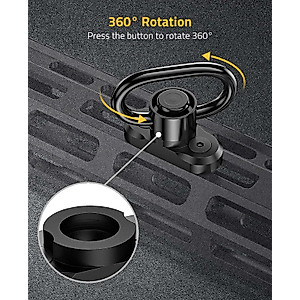 CVLIFE Qd Sling Mount 1.25" Sling Swivel 2-Pack for Two Point Sling (2 Pack 360° Rotation Sling Mount)
