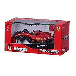Bburago B18-36829S 1:43 F1 2021 Ferrari SF21 SAINZ, Assorted Designs and Colours