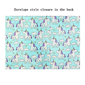 IBraFashion Toddler Pillowcases for Girls 14x19 for 13x18, 12x16 Pillow 100% Cotton Cute Princess Unicorn Printings Set of 2