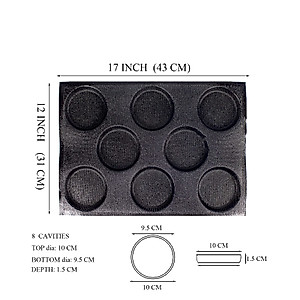 KBTBAK Black Perforated Silicone Hamburger Bun Pan, Non-Stick Baking Pan for Making Buns