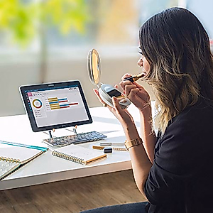 Zadro 4.5" Round LED Compact Mirror 10X/1X Travel Mirror with Lights and Magnification 3 AAA batteries LED Makeup Mirror