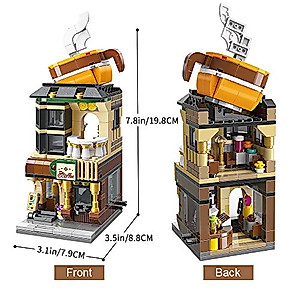 QMAN Girls Building Blocks Toy Crossroad Café Building Kit Creative Coffee House Street-View Bricks Toy for Girls Age 6-12 and Up (332 Pieces)
