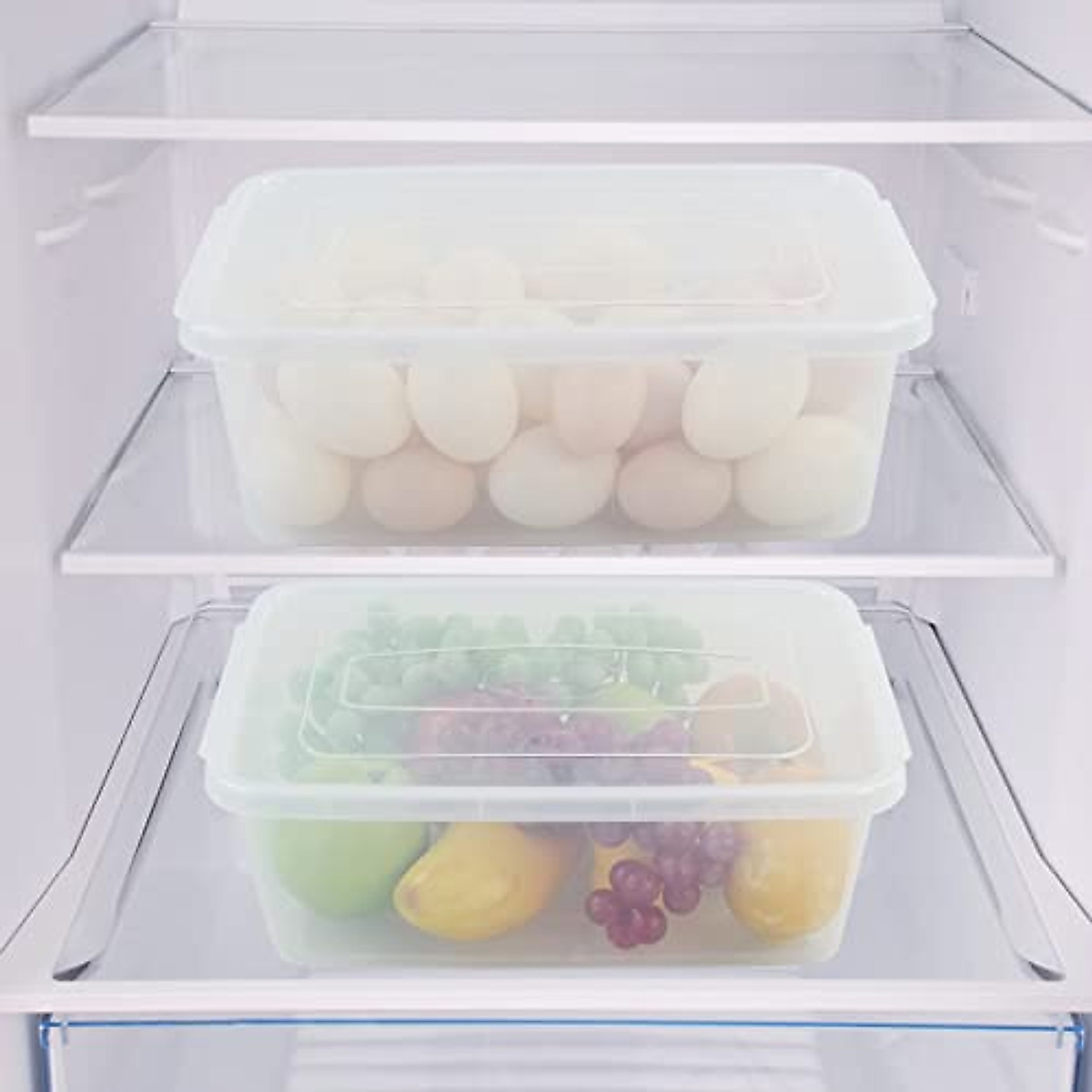 Easymanie 6.5 Quart Clear Plastic Bins with Lids, Latching Storage Boxes, 4 Packs, F