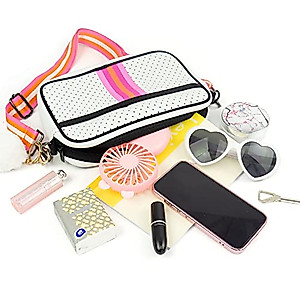 ORAD Crossbody Bags for Women, Neoprene Bag Crossbody Purse with Pompon Ladies Crossbody Purses (White)