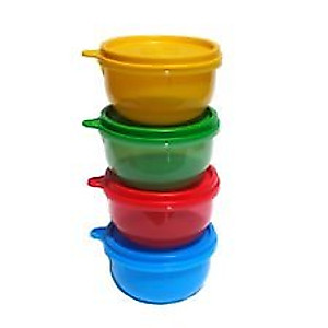 Tupperware Ideal Little Bowl Set of 4 in Green, Red, Blue and Yellow