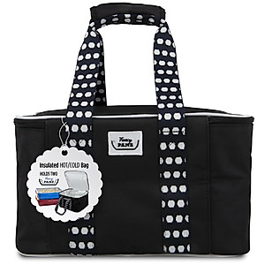 Fancy Panz Insulated Carrier, Casserole Carrier Bag for Hot or Cold Food, Casserole Tray Insulated Bag, Holds 2, Black