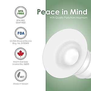 Maymom Flange Inserts 10mm (Long) Compatible with Medela 24mm PersonalFit Shield, Spectra 24mm, Freemie 25mm Cup, Willow 24 mm Cup, Compatible with Momcozy Wearable 24mm Cup (S9, S10, S12); 2pc/pk