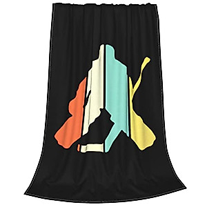 Vintage Hockey Goalie Throw Blankets Birthday Gifts Women Machine Washable Lightweight Plush Fuzzy Cozy Soft 50"X40" Blanket for Bed, Sofa, Couch, Travel, Camping