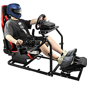 Anman Generic Racing Simulator Cockpit with Racing Seat fit for Logitech Fanatec Thrustmaster G27,G29,G920,T500RS,T300RS,Racing Wheel Stand Video Game fit for PC,PS4,Xbox,Wheel Shifter Pedals Without