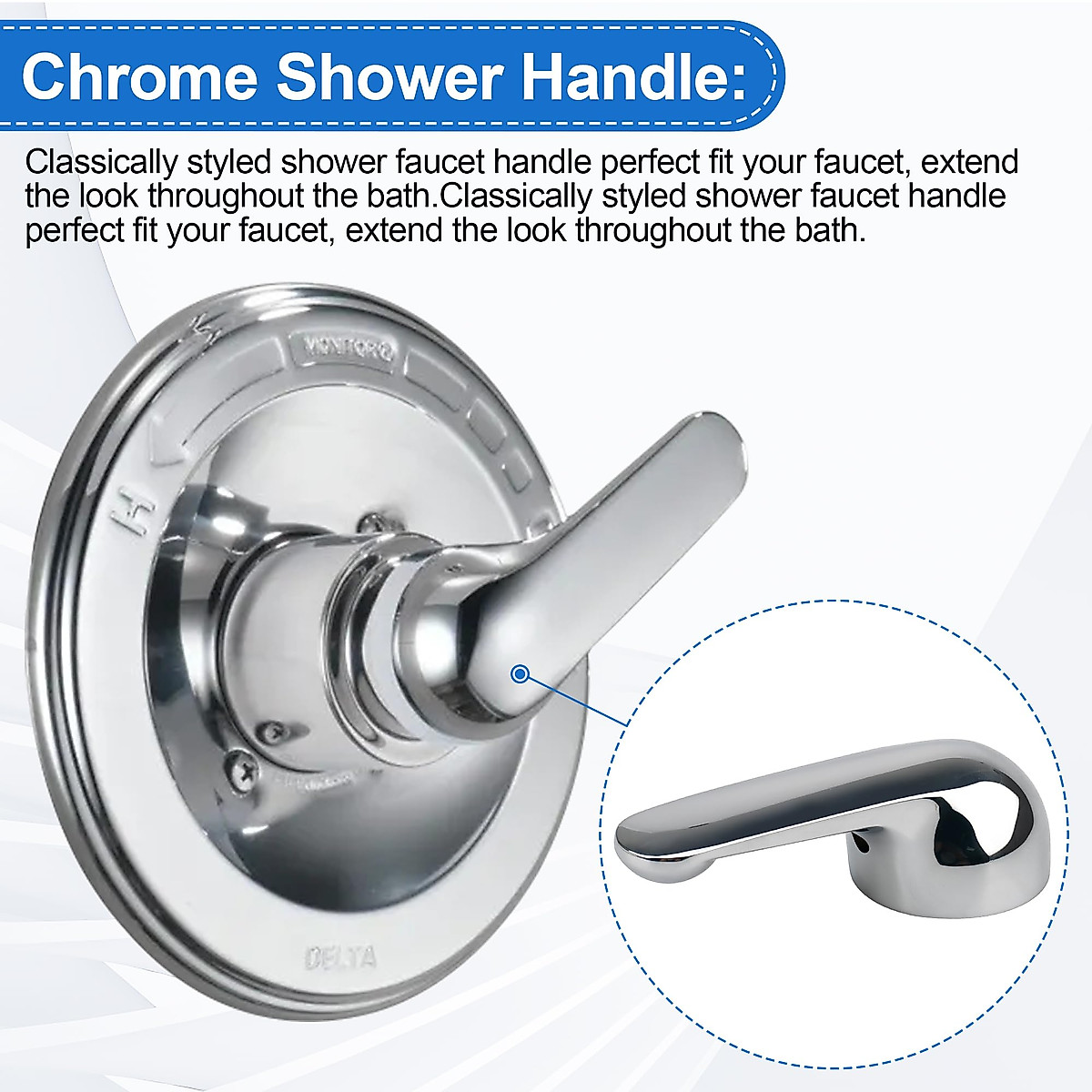 H79 Faucet Handle Compatible with Delta Tub & Shower Single Metal Lever Handle, Shower Handle Replacement for Delta 1300/1400 Series Tub Faucet, Shower Replacement Parts with Screw & Wrench - 5 Pack