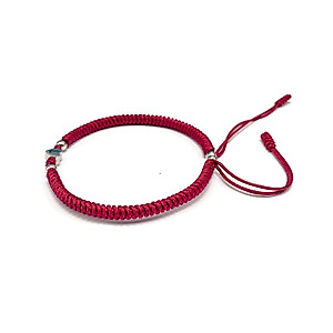 LAMIBEE Initial Bracelet Letter C, Dark Red Protection with Heart Initial Bracelet, Matching String for Couples, Gift for Women, Men, Friend Birthday, Graduation (Letter C)