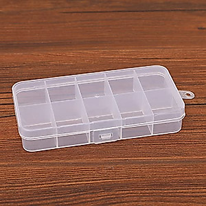Ymemok 10 Grid Transparent Jewelry Box Organizer Storage Container,Ornament Fish Hook Screw Parts Storage Box