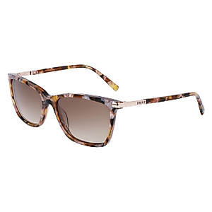 DKNY Women's DK539S Rectangular Sunglasses, Tortoise/Pearlized Blush, One Size