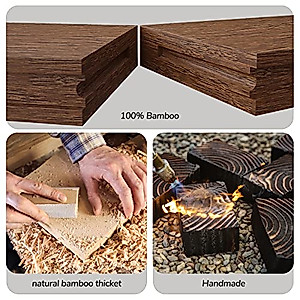 BAMFOX Floating Wall Shelf Set of 2,Natural Bamboo Wall Decor Storage Shelf，Wall Mount Display Rack for Bedroom, Living Room, Bathroom, Kitchen, Office and More