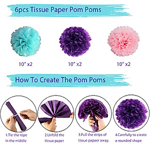 Mermaid Party Supplies Mermaid Birthday Party Decorations for Girl's Birthday Party and Baby Shower Party Decoration